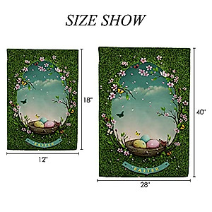 My Little Nest Seasonal Garden Flag Egg Shape Hole Easter Nest Double Sided Vertical Garden Flags for Home Yard Holiday Flag Outdoor Decoration Farmhouse Banner 12"x18"