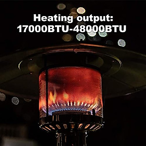 48000 BTU Outdoor Patio Propane Heater, 88in Tall Umbrella Outside Space Gas Heater with Wheels, Standing Tainless Steel Patio Floor Air Heater, for Commercial, Residential, Garden, Porch, Party, Deck