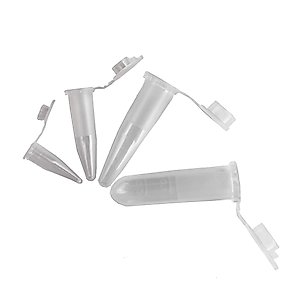 LAMPPE 4 Size 0.2ml 0.5ml 1.5ml 2ml Microcentrifuge Tube Graduated Holder Vial Tiny Container with Snap Cap, Clear EP Tube for Tiny Seeds Scre Storage Sample Tube (100 in Total)