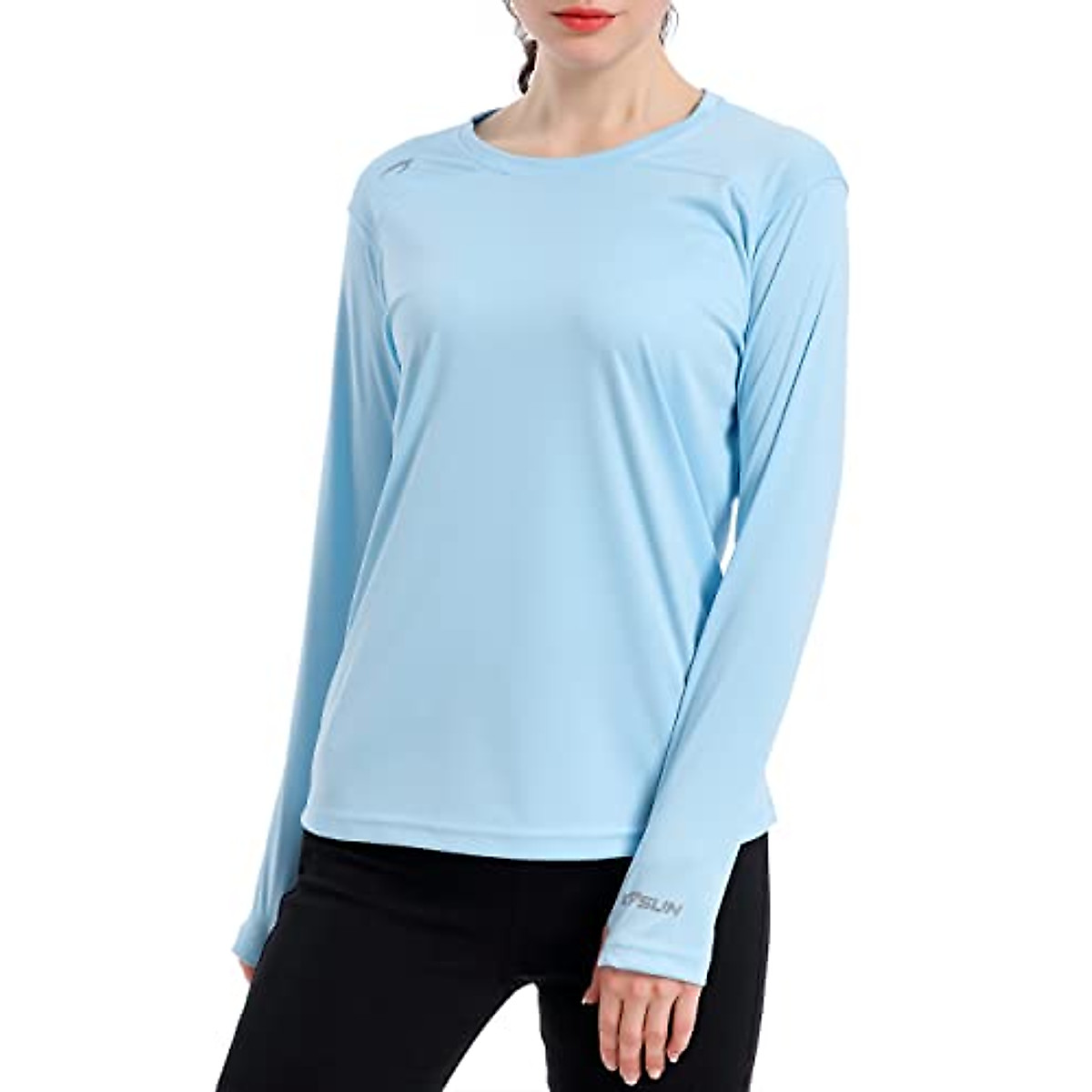 Women's UPF 50+ UV Sun Protection Shirt Outdoor Performance Long Sleeve Rash Guard Shirts for Hiking,Swim,Fishing (Blue,S)