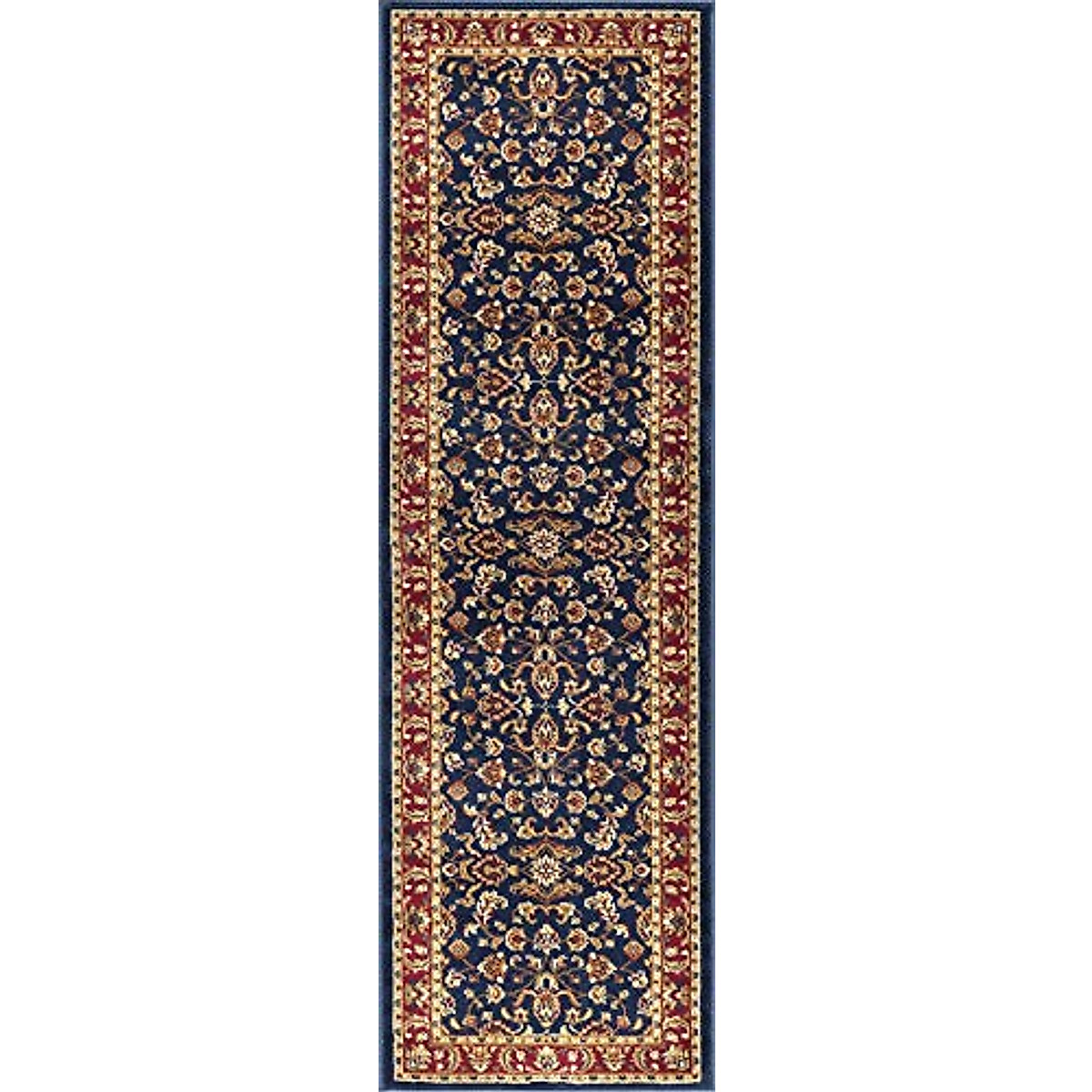 Sariya Transitional Oriental Navy Runner Rug, 2' x 7'