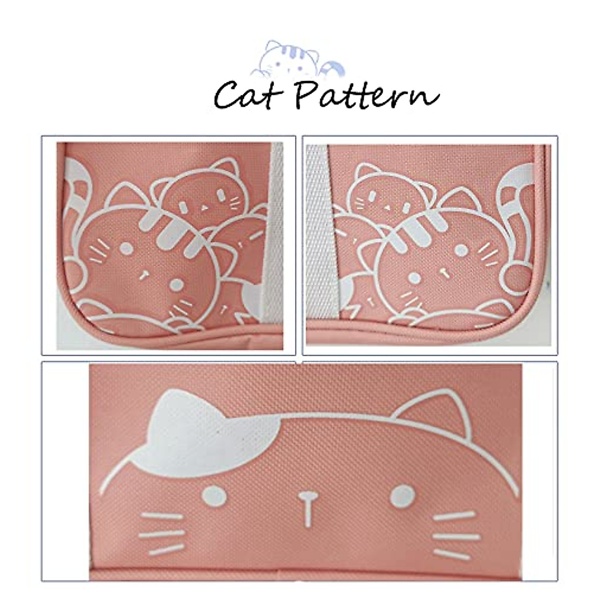 Tipiho Ita 15.6" Laptop Bag Cat Print School JK Handbag-Lolita Anime School Bag (black)