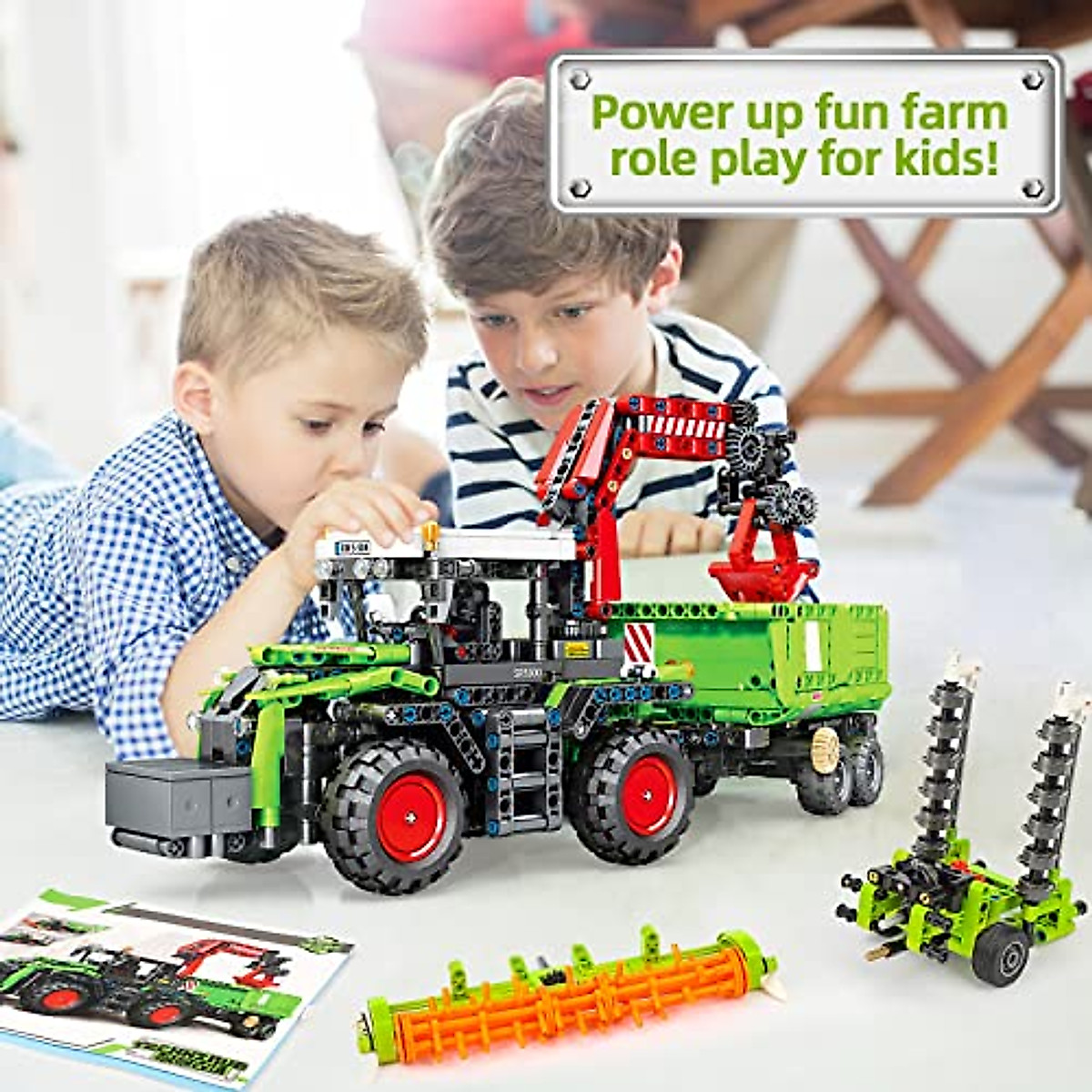 3 in 1 Tractor Harvester Building Kits, Compatible with Lego Truck Farm Construction Vehicles Set Toys for Adults and Boys Girls 8-12(1481 Pieces)