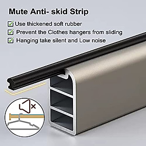 Black Metal Closet Rod Complete Kit, Wall Mount Commercial Hanger Rod for Bedrooms/Lounges/Clothing Studios/Hotels, Can Be Cut (Size : 140cm/55 in)