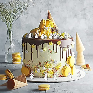 KIMOBER 50PCS Mini Bunny Miniature Figurines,White Resin Rabbit Figures for Fairy Garden Easter Egg Fillers Landscape DIY Terrarium Crafts