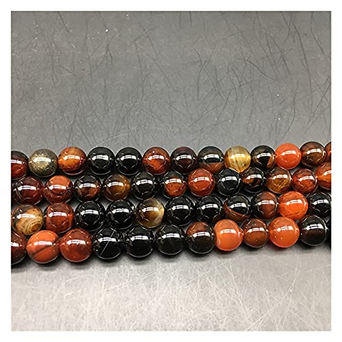 NHBT YU 1 Strand Dia 4 6 8 10 12mm Natural Stone Beads Good Lucky Agates Beads for DIY Jewelry Making Fitting Bracelet Earrings Material T715 (Item Diameter : 6mm 63pcs)