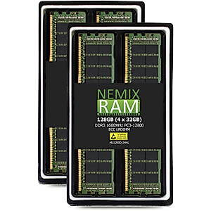 NEMIX RAM 128GB (4X32GB) DDR3 1600MHZ PC3-12800 4Rx4 1.35V 240-PIN ECC LRDIMM Load Reduced Server Memory KIT