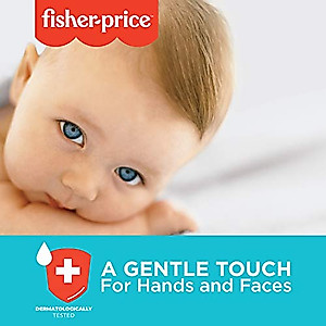 Fisher Price Baby Wipes Unscented, Hypoallergenic, Water Baby Diaper Wipes for Newborn and Sensitive Skin - Resealable Top - 80 Count (Pack of 6) - 480 wipes