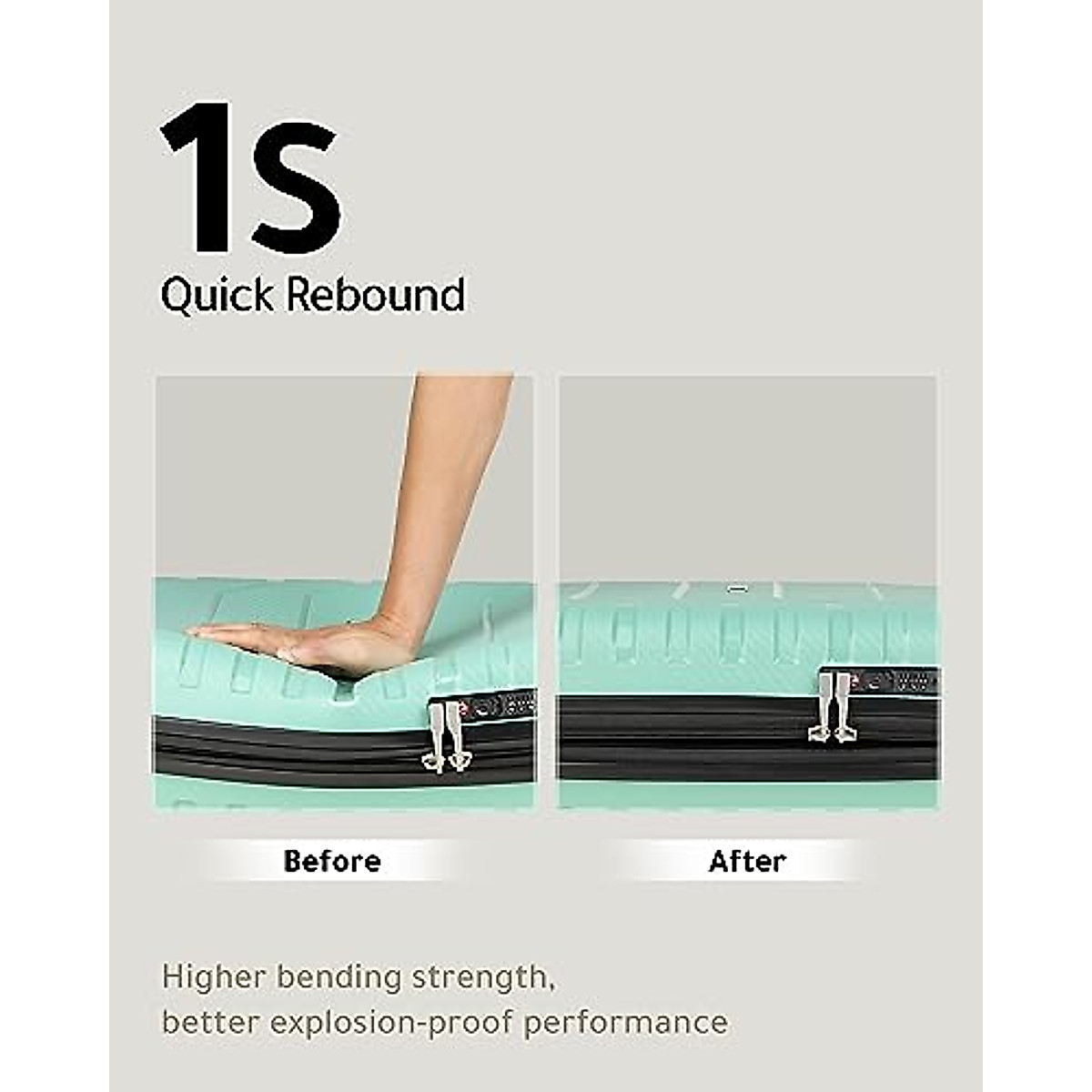 LUGGEX Carbon Fiber Pattern 24 Inch Luggage with Spinner Wheels- Impact-Resistant PP Material - High Rebound Toughness & Anti-Explosion Zipper (Green Luggage)