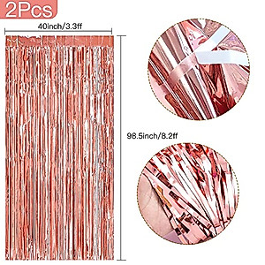 BBeitoo Rose Gold Birthday Party Decorations Set 12inch Rose Gold Confetti Balloon 30th 40th 50th 60th Birthday Balloons for Women