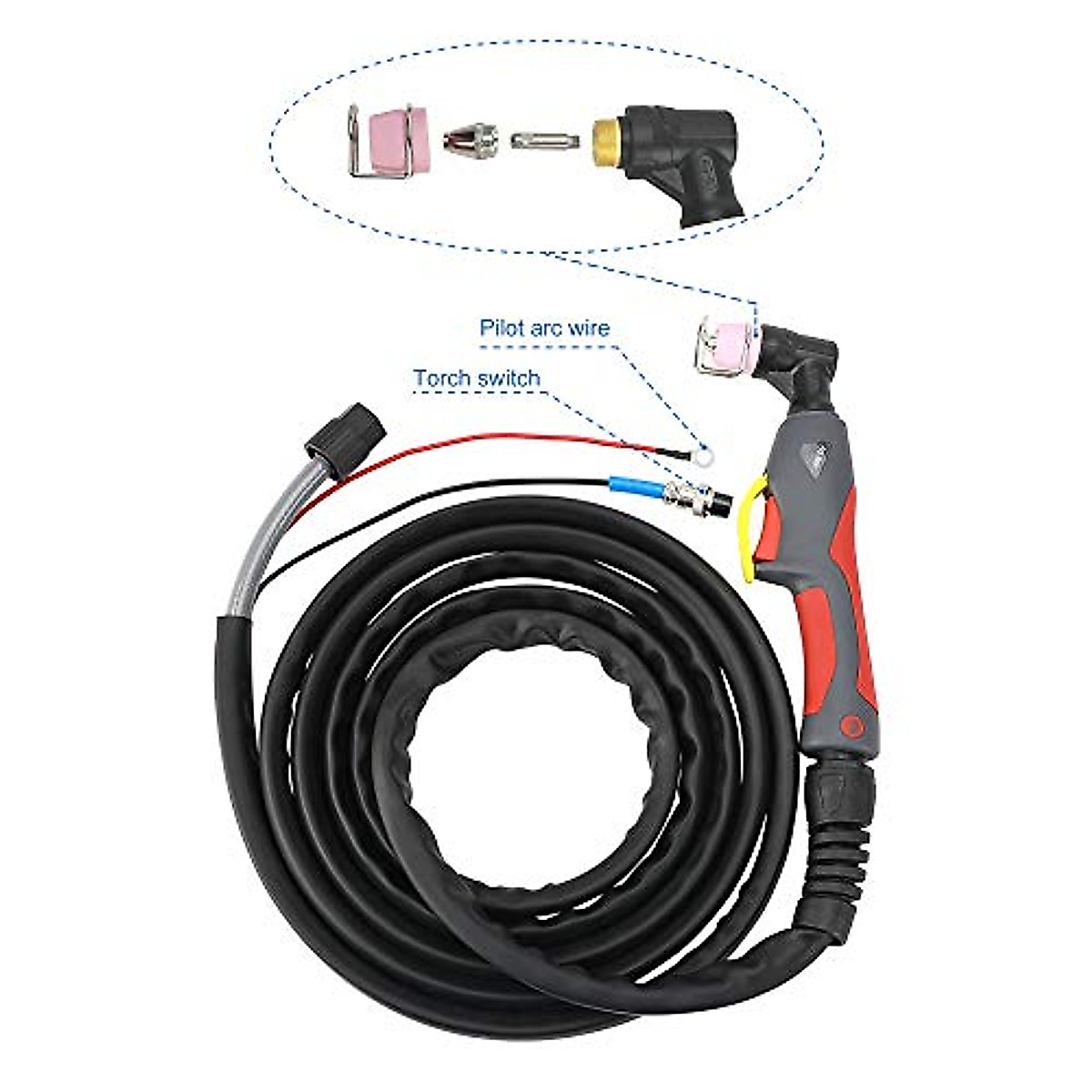 hynade Plasma Cutter Pilot Arc, Dual Voltage 115/230V 50A Plasma Cutting Machine, Inverter Metal Plasma Cutter Max Cutting Thickness 14mm (HYC50DVP 115/230V)