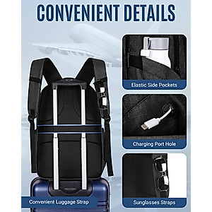 LIGHT FLIGHT Travel Backpack, Laptop Backpack for Men, School College Bookbag, 17.3 Inch Computer Backpack Business Back Pack, Work Bag with USB Charging Hole, 40L Large Casual Daypack, Black grey