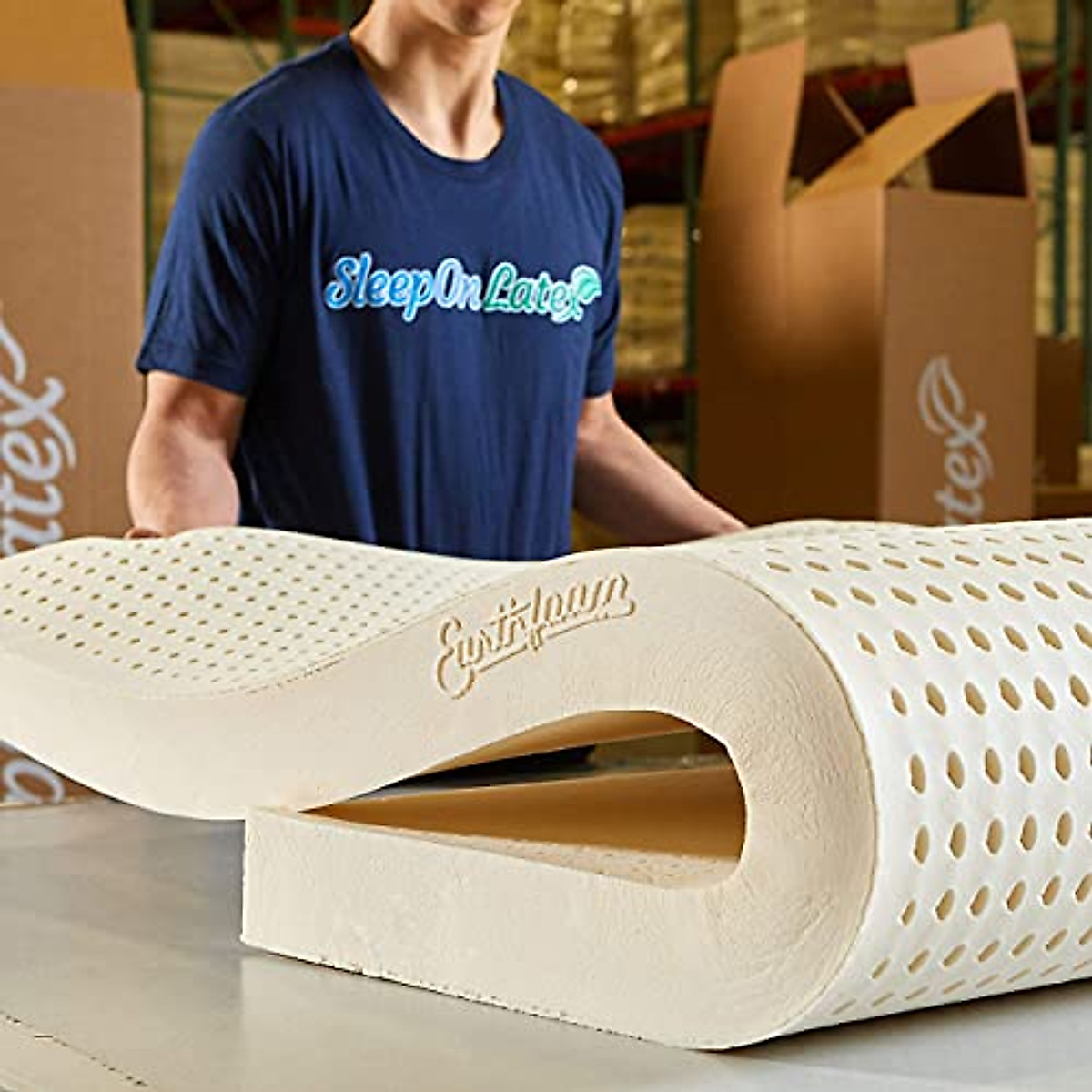 Pure Green Natural Latex Mattress Topper - Medium Firmness - 3 Inch - Queen Size (GOLS Certified Organic)