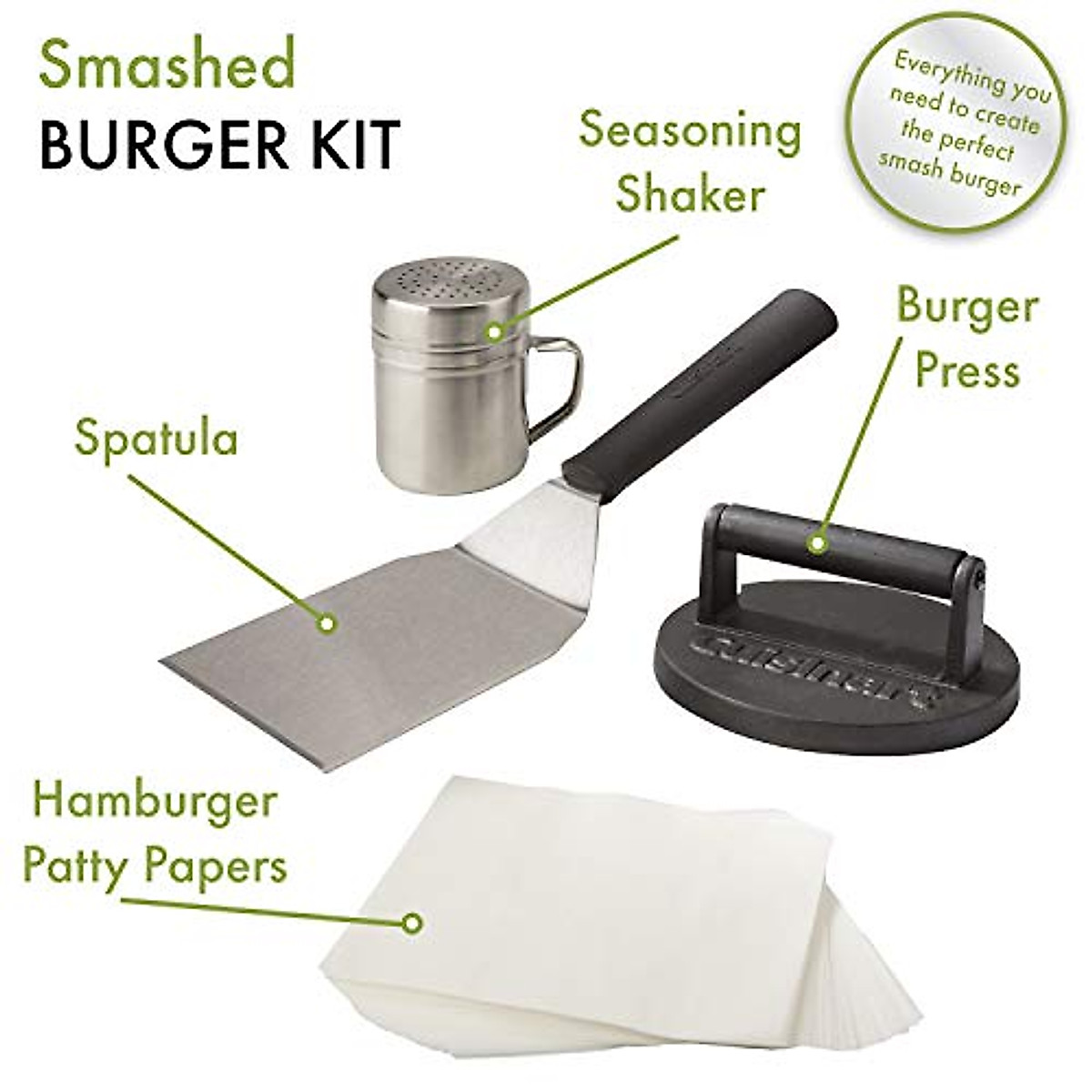 Cuisinart CSBK-400, Smashed Burger Kit, Cast Iron