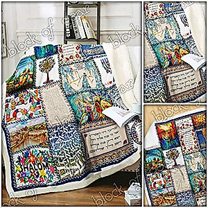 GEEMBI Jewish Blessings Sofa Blanket PN669, Youth Sherpa Fleece Throw Blankets Bedding Blanket Reversible -Decorative Blanketed - Artwork Sherpa Blanket - Best Gift 2019
