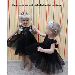 XIPAI Toddler Black Dress Girl Tutu Sequin Birthday Wedding Party Dresses 4T 5T