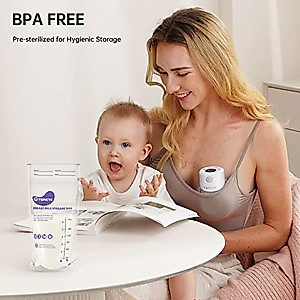 TSRETE Breastmilk Storage Bags Temperature Sensing Discoloration - 60 Count Leak Proof Double Zipper Seal Self Standing Breastmilk Bags for Breastfeeding, Space Saving for Refrigeration - 6 OZ/180ml