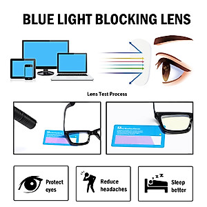 ZXYOO 4 Pack Oprah Style Reading Glasses for Women Men Blue Light Blocking Computer Square Metal Spring Readers +1.0