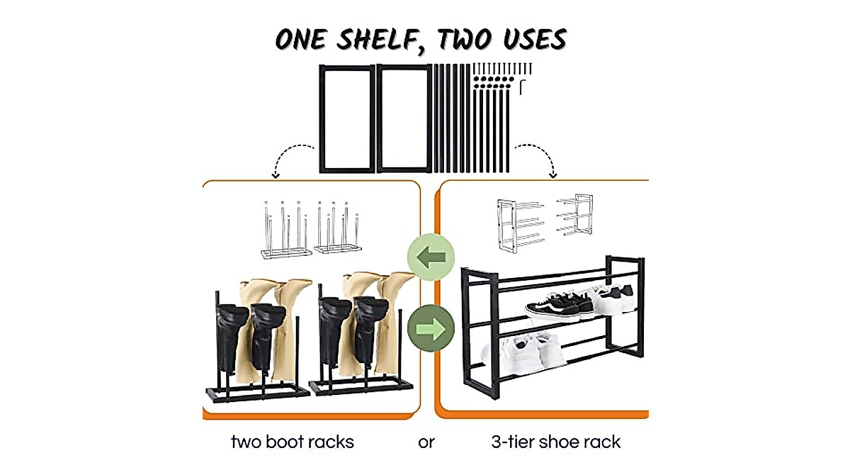 COMAX Expandable 3-Tier Shoe Rack & Organizer
