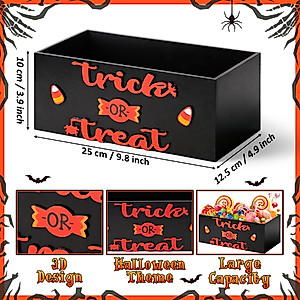 CJiangpo Halloween Candy Bowl Holder - Wooden Funny Trick or Treat Candy Holder, 3D Design Halloween Large Candy Dish Serving Bowl Farmhouse Tiered Tray Decor Table Ornament Halloween Party Supplies