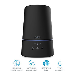 Pure Enrichment HUME Max - Easy Top Fill Ultrasonic Cool Mist Humidifier, 3.7 L (1 Gallon) Tank, 3 Mist Settings + Auto Shut-Off Timer - Ideal for Large Bedrooms, Baby Nurseries and Offices (Black)
