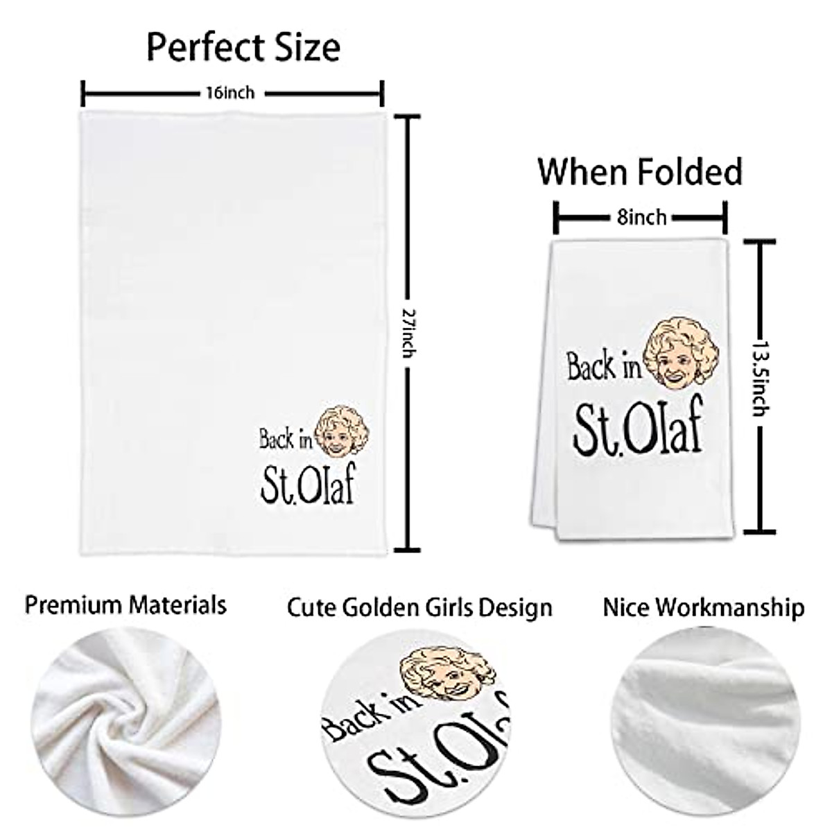 DDDDXO Golden Girls Kitchen Towels, Golden Girls TV Merchandise, Golden Girls Gifts for Girls, Golden Fans Housewarming Gift, Decorative Dish Towels Set of 4