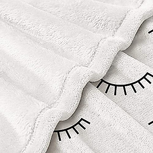 Lash Blanket, Black and White Throw Blanket, Lash Room Decor Blanket Soft Cozy Warm Bed Couch Blanket for Lash Bed, Studio, Clients, Women, Girl, Best Friend Birthday, Esthetician Gifts 50"x40"