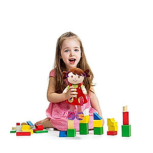Linzy Plush 16" Educational Plush Doll, Adorable Plush Doll Comes with clad,a Removable Outfit Packed with Closures-Perfect for Testing a Little One's Growing Problem Solving and Motor Skills