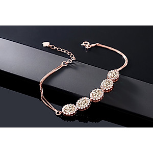 Gem Stone King 18K Rose Gold Plated Silver Peach Morganite Tennis Bracelet For Women (4.29 Cttw, Oval 7X5MM, 7 inches + 1.5 inches Extender)