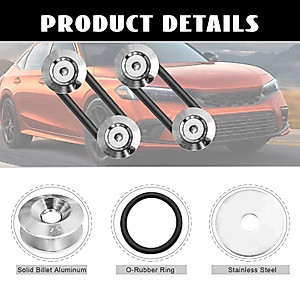 NTNEV Bumper Quick Release Fasteners Kit, Quick Release Trunk Front Rear Bumper, Universal Car Bumper Trunk Fender Hatch Lid (Silver)