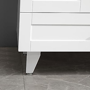 DodreHome 30" Bathroom Vanity with Sink Combo, Modern Freestanding Bathroom Cabinet with Soft Closing Door and Drawers, Includes Undermount Single Vessel Sink, Faucet & Mirror, White (30INCH)