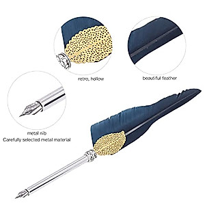 Calligraphy Pen Set Retro Delicate Texture Hollow Design Design Metal Pens with Nib for Home Office School