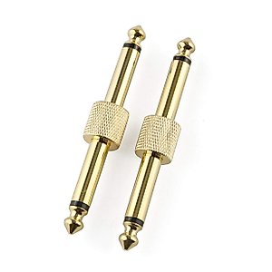 E-outstanding 2-Pack Guitar Pedal Coulper 6.35mm(1/4") Audio Mono Male to Male Plug Gold Plated Copper Guitar Effect Pedals Convert Instrument Connector Adapter