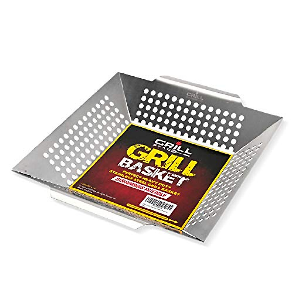 Heavy Duty Stainless Steel Vegetable BBQ Basket for Grilling - Large, Thick Veggie Grilling Basket is Perfect for Grills, Smokers & Even Indoor Use - Dishwasher Friendly & Easy to Clean Grill Basket