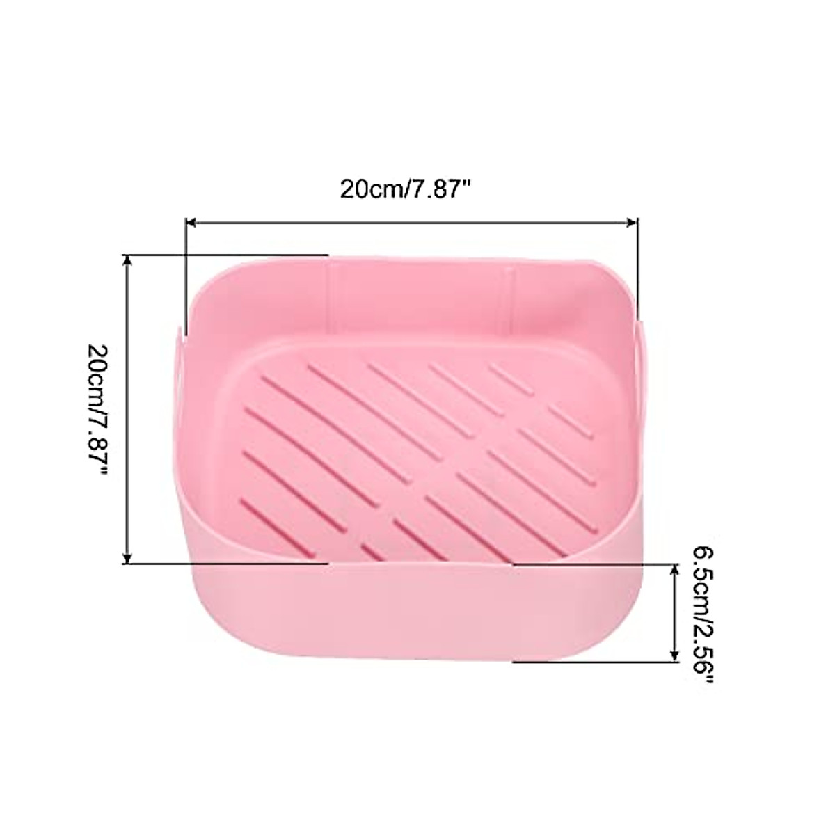 MECCANIXITY Air Fryer Square Silicone Reusable Liners 7.87 Inch Air Fryers Oven Accessories Pink for Air Fryer, Microwave, Oven