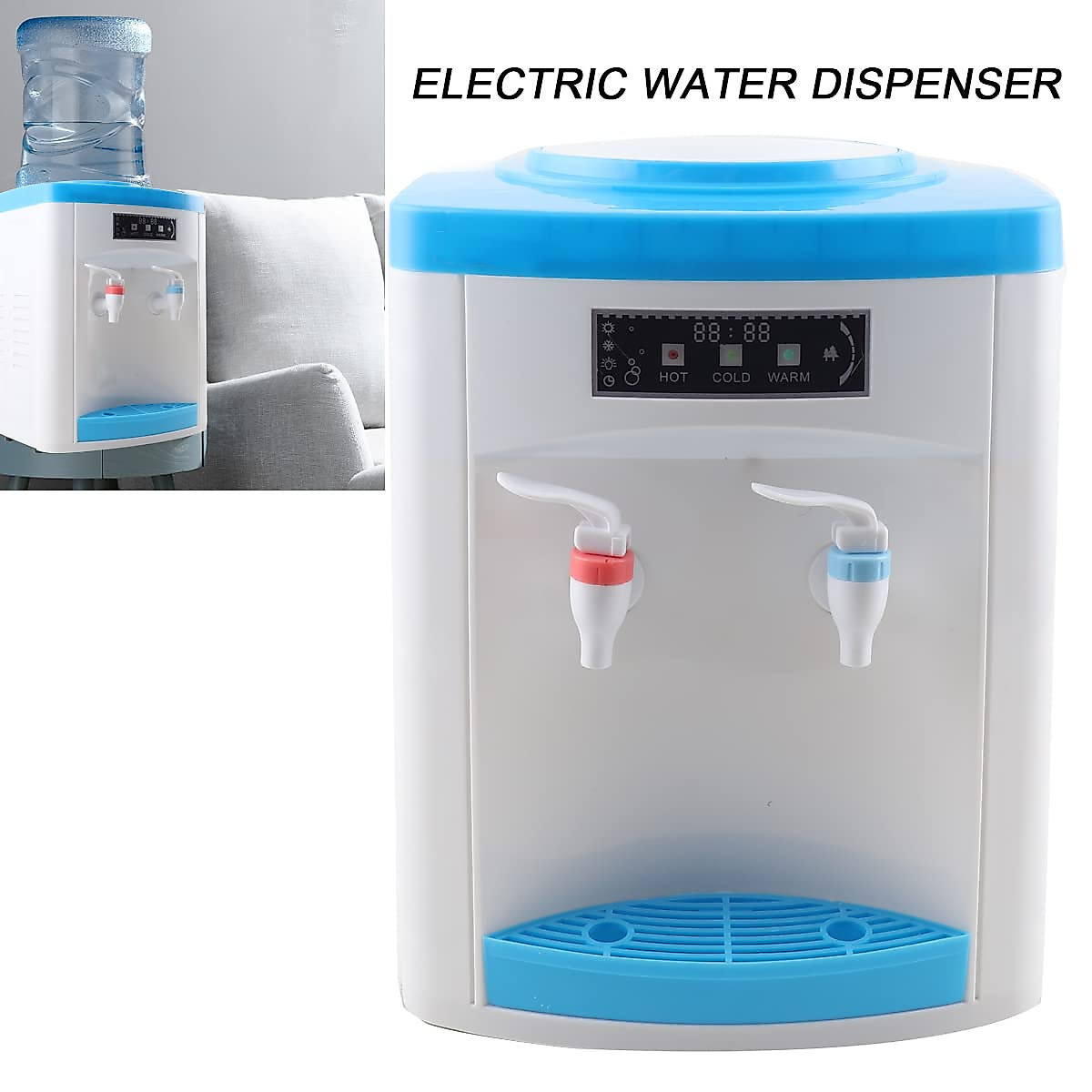 EWANYO Top Loading Water Cooler Water Dispenser Countertop Water Cooler Dispenser for 3 to 5 Gallon Bottles, Hot Cold Water Dispenser for Home Kitchen Offices Dorm
