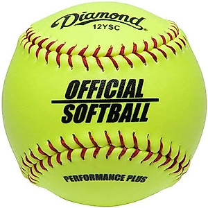 Diamond Sports 6-Gallon Black Ball Bucket with 18 12YSC 12-inch Yellow Softballs