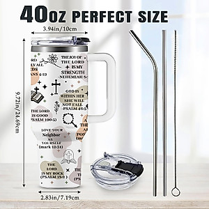 Christian Gifts for Women 40 Oz My Daily Bible Affirmations Cup Tumbler with Lids and Straws, Faith Based Bible Verse Gifts Coffee Mugs, Inspirational Religions Birthday Gift for Women Mom Friends