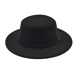 Willheoy Fedora Hats for Women Flat Top Hat for Men Pork Pie Hat Wide Brim Church Hat Boater Trilby Cap