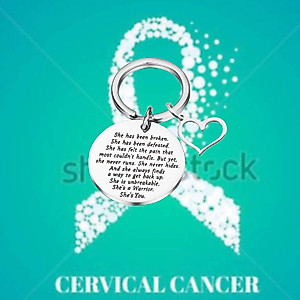 Lywjyb Birdgot Cancer Survivor Gift She Is Unbreakable She's A Warrior She's You Cancer Fighter Gift Cancer Awareness Inspirational Gifts for Women (She is You heart key)