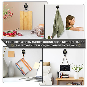 GUEDIEO 𝐂𝐫𝐞𝐚𝐭𝐢𝐯𝐞 𝐀𝐝𝐡𝐞𝐬𝐢𝐯𝐞 𝐇𝐨𝐨𝐤，1Pcs Wink Cat Hooks for Hanging Towels, Hats,Coat,Cloth Bags, Belts, Key, for Wall Hanging Decorations to Carry up to 5.5 LBS