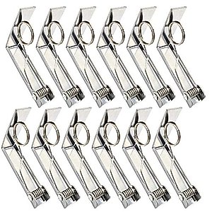 Latomex Tablecloth Clips 12 Packs Picnic Table Clips Stainless Steel Table Cloth Cover Clamps Table Cloth Holders Ideal for Home, Kitchen, Restaurant, Weeding, Picnic, Patio and Party(Up to 2.4")