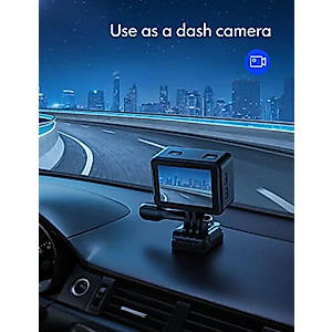 WOLFANG GA200 24MP 4K Action Camera 40M Waterproof Underwater Camera for Snorkeling, EIS WiFi Adjustable Wide Angle Dual Screen Camera for Vlog, Webcam(Charger, Remote Control and Helmet Accessories)