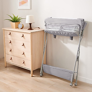 Sweeby Infant Changing Table with Changing Pad, Changing Table Portable Pad Nursery Furniture Baby Changing Station, Gray