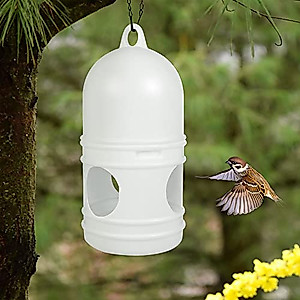 Balacoo Bird Water Dispenser - 2Pcs Bird Feeder Bird Water Dispenser Plastic Poultry Drinker Water Container Jar Pigeons Feeder Water Pot for Cage Pet Parrot Budgie Quail Chickens White