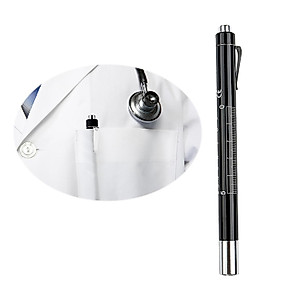 Pen Lights for Nurses,2 Pack Medical Pen Light with Pupil Gauge and Ruler, Warm White & Cool White Light LED Penlight for Nursing Students Doctors (Black/White)