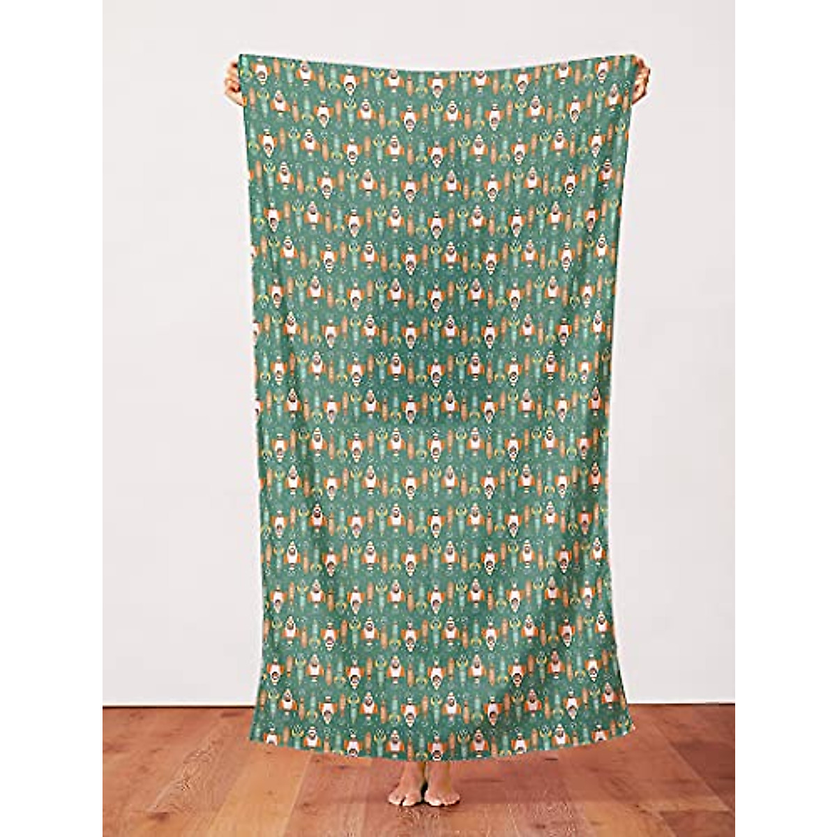 PBS Fabrics Space Monkey by Allison Cole Quilter's Cotton by The Yard, Ships, Green