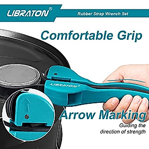 LIBRATON Strap Wrench Set,Universal Rubber Strap Wrench, 2-piece Oil Filter Strap Wrench Set, Multifunctional Adjustable Wrench Tools Oil Filter, Shower Heads, Jar Opener