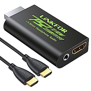LiNKFOR PS2 to HDMI Converter with 3ft HDMI Cable for Sony Playstation 2 PS2 to HDMI Adapter with 3.5mm Headphone Audio Jack for HDTV HDMI Monitor