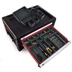 40-Pack Anti-slip Tool Box Organizer, Tool Drawer Organizers with 72pcs Non-slip Pads for Rolling Tool Drawers, Workbench and Cabinets, Tray Dividers Set for Toolbox Organization and Storage